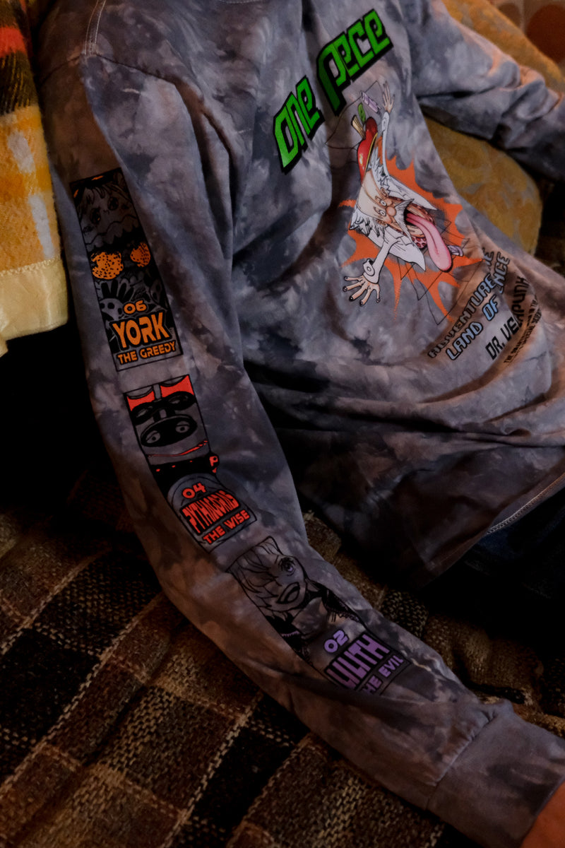 One Piece Vega Punks Mineral Wash LS Tee - Silver Crystal – Shonen Jump ...